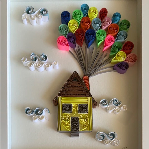 Accents | Quilling Flying Balloon House Handmade | Poshmark